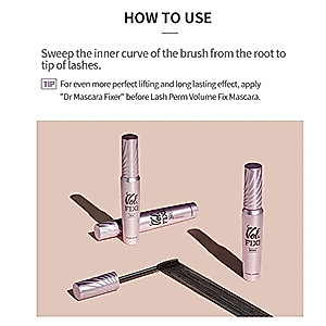 ETUDE Lash Perm Volume Fix Mascara #Black (21AD) | Volume & Curling Mascara that Lasts for Long Hours and Makes them Voluminous