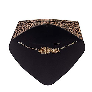 JNB Synthetic Leather Flat Envelope Leopard Print Clutch, Brown