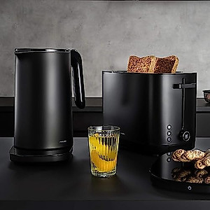 ZWILLING Enfinigy Cool Touch Toaster 2 Slice with Extra Wide 1.5" Slots for Bagels, 7 Toast Settings, Even Toasting, Reheat, Cancel, Defrost, Black