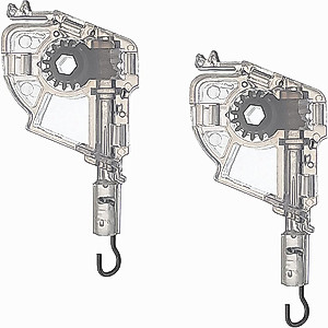 2pcs 2" Low Profile Wand Tilter Mechanism with 7/32" Hexagon Shaped Gear Hook Connection for Low Rail Horizontal Wood and Faux Wood Blinds headrail
