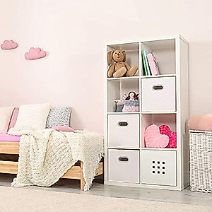 MaidMAX Storage Bins 12x12x12, for Home Organization and Storage, Toy Storage Cube, Closet Organizers and Storage, with Dual Plastic Handles, Beige, Set of 6