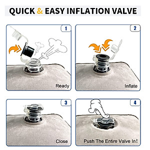 Inflatable Foot Rest Pillow for Air Travel,Kids/Adults Airplane Travel Pillow Accessories,Footrest Adjustable Height Kids Bed,Foot Rest Pillow for Kids & Adults on Plane,Car,Train,Office,Home (Grey)