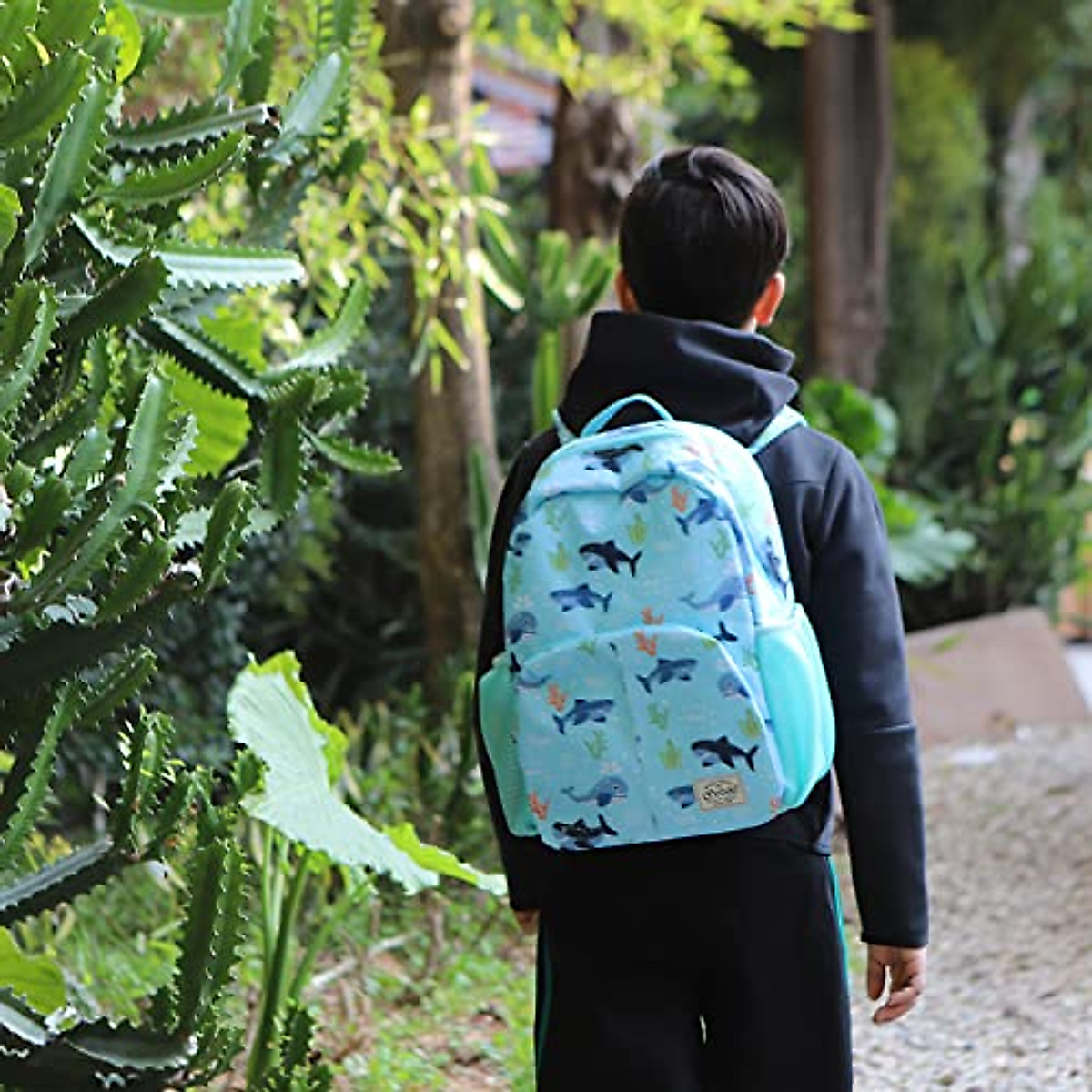 yodo Little Kids School Bag Pre-K Toddler Backpack - Name Tag and Chest Strap,Shark