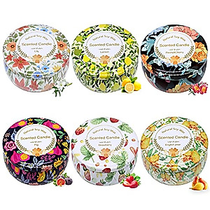 6 Pack Scented Candles Set for Thanksgiving Christmas Gift, Soy Wax Stress Relief Aromatherapy Candles, Relaxation Gift Baskets for Women, Great Gift Ideal for House-Warming and Birthday