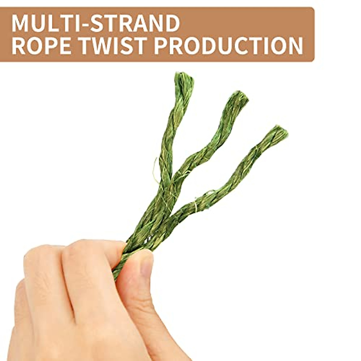 Green Natural Sisal Rope 1/4 Inch 6mm 98-Feet for Cat Scratching Post Tree Tower Replacement Repair and Replace, DIY Hemp Twine Rope for Cat Scratching Furniture Window Perch and Crafts Gardening