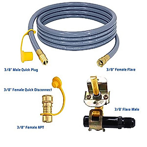 MCAMPAS 10 FT 3/8" ID Natural Gas Conversion Kits for Outland Living Portable Propane Fire Pits (780&864 NGCK for Selected Manual Ignition Firebowls)