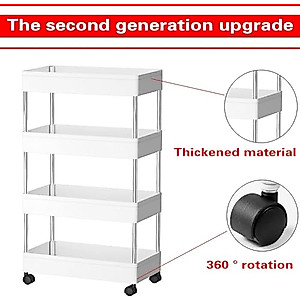 OXOAMP Storage Shelves Rack for Kitchen Storage Shelving Storage Cart Rolling Wheels Kitchen Bathroom Organizer Household Rack Mobile Shelf
