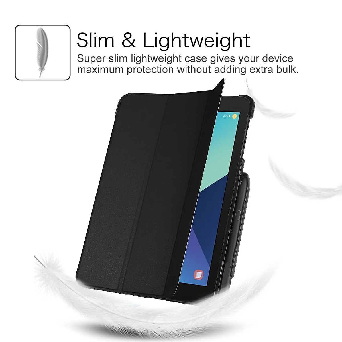 Fintie Slim Shell Case for Samsung Galaxy Tab S3 9.7, Super Slim Lightweight Stand Case with S Pen Protective Holder Auto Sleep/Wake for Tab S3 9.7 (SM-T820/T825/T827) 2017 Release, Black