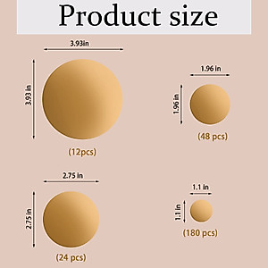 264 Pieces Polka Dot Wall Decals Dot Wall Stickers for Girls Bedroom Living Room Nursery Kids Bedroom Classroom Decor (Gold)