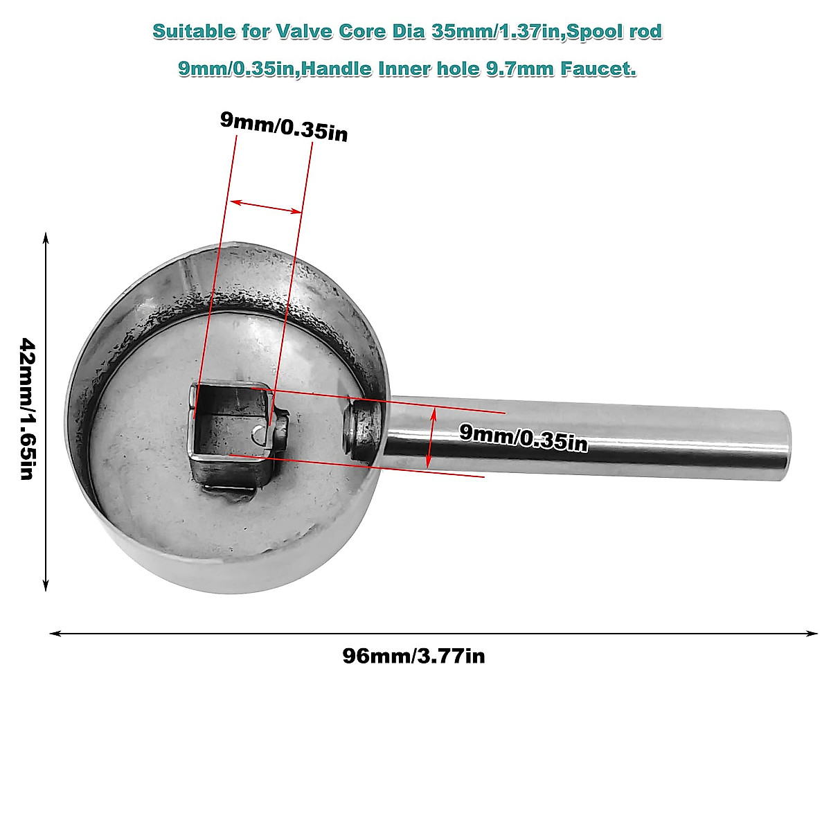 generic 1set 42mm Width 304 Stainless Steel Faucet Handle Kit,for Single Handle Faucet(One-Shape Type), Sliver