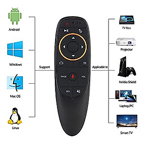 Air Mouse Remote Control, 2.4 GHz Wireless Voice Remote Control with IR Learning, Wireless Connection via USB Receiver Up to 10m for Smart TV PC Android TV Box Laptop Projector Windows Android Mac OS