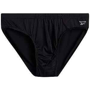 Reebok Men's Underwear - Quick Dry Performance Low Rise Briefs (5 Pack), Size Large, All Black