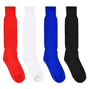 Dxhycc 4 Pairs Knee High Socks Casual Solid Knit Knee Socks for Men and Womens