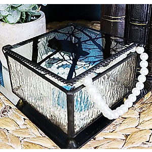 Ebros Gift Gothic Silhouette Raven Crow On Tree Branch Frosted Glass Decorative Jewelry Box 4" Wide Edgar Poe Nevermore Ravens Crows Stash Trinket Secret Box