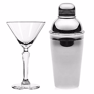 Libbey Capone Entertaining Set with 4 Martini Glasses and Shaker