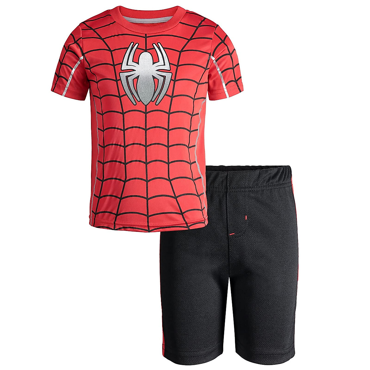 Marvel Spider-Man Little Boys Athletic Pullover T-Shirt Mesh Shorts Outfit Set 6