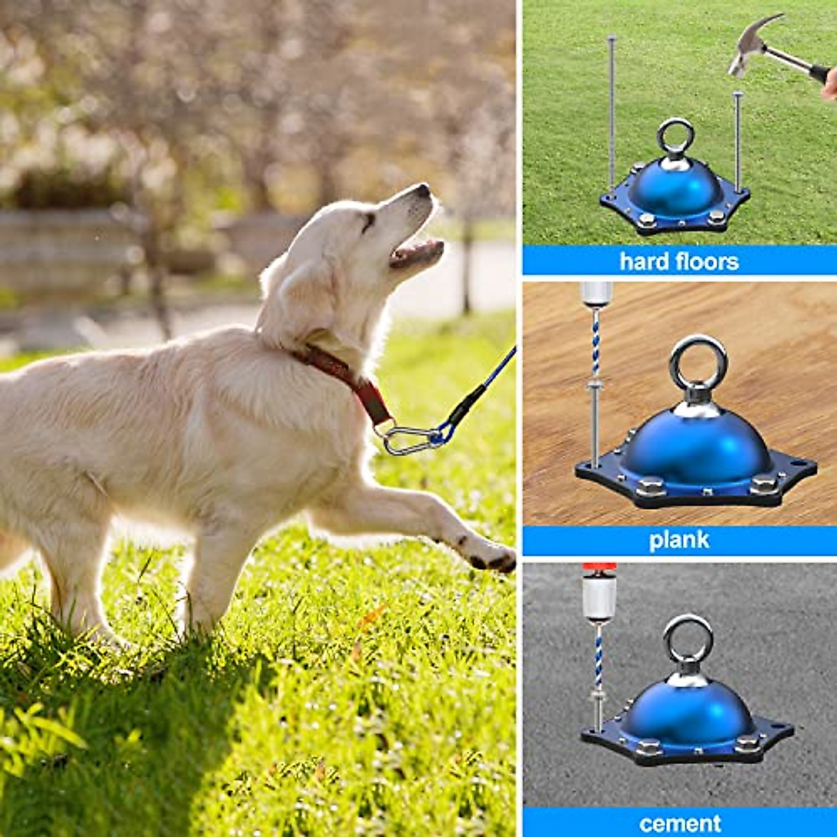 [New] 2023 Dog Tie Out Cable and Stake,360°Swivel Dog Anchor,30FT Dog Chain Leash,Heavy Dog Yard Stake Rust Proof Dog Run Can Hold 2 Dog Up to 150LBS,Suitable for Outdoor Camping