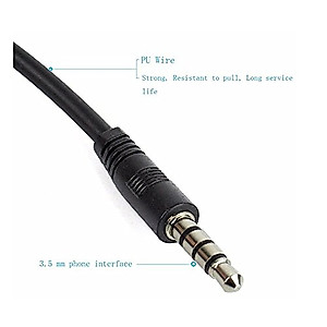 FANVERIM 3.5mm Jack Plug Cool Throat Mic Microphone Covert Acoustic Tube Earpiece Headset with Finger PTT Compatible with Mobile Phone Vocal Hands-Free in-Ear Headset/Headphones/Earphones Black