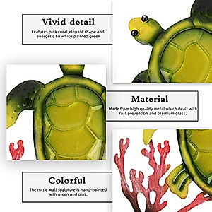HONGLAND Seaturtle Wall Art Decoration Living Room Wall Decor Turtle Hanging Sculpture for Home Bedroom Garden