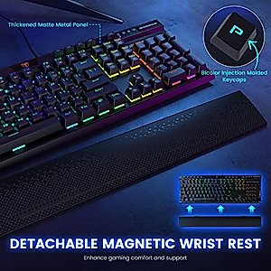RisoPhy Pro Wired Mechanical Gaming Keyboard, Hot Swappable Red Switches Mechanical Keyboard, Linear & Silent, RGB Backlit, Programmable Macro, Magnetic Wrist Rest, Media Control (Limited Edition)