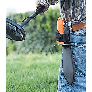 SE Prospector’s Choice Dual Serrated Edge Digger Trowel for Gardening or Gold Prospecting, Includes Carrying Sheath, 12 Inch