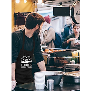 OzosKeiw Funny Aprons for Men - BBQ Gifts for Men Dad Father’s Day Husband Chef Kitchen Mens Aprons for Grilling Cooking Grill Birthday Christmas