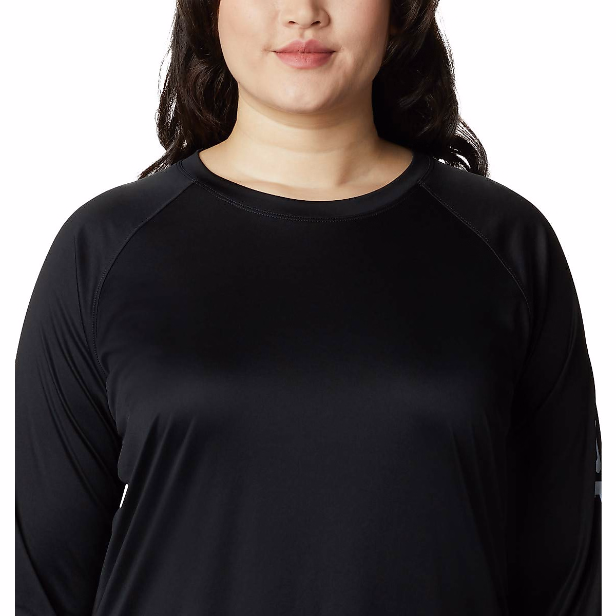 Columbia Women’s PFG Tidal Tee™ II Long Sleeve Shirt, Black, Cirrus Grey Logo, Medium