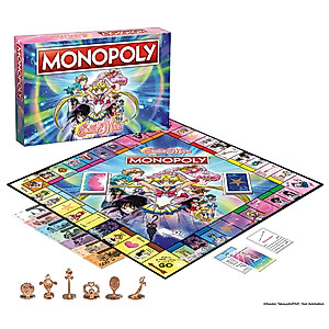 Monopoly Sailor Moon Board Game | Based on The Popular Anime TV Show | Custom Tokens, Money and Game Board | Officially Licensed Merchandise