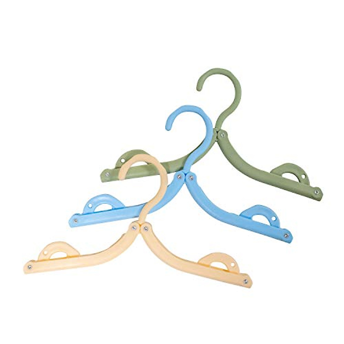 BestofTech 12 Pack Portable Lightweight Folding Hangers with Clips | Foldable | Slide Proof | Durable | Drying Rack | for Adult and Baby Clothes