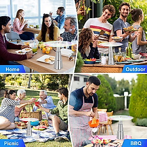 chemotex Fly Fan for Tables Fly Fan for Outdoor Keeps Flies Away Fly Repellent Fans for Outdoor Table Top Bug Repellent Fan with Holographic Blades for Outside, Picnic (Silver, 3Packs)