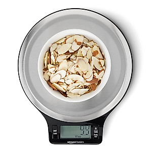 Amazon Basics Stainless Steel Digital Kitchen Scale with LCD Display, Batteries Included