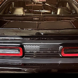 Xinghe Taillight Center Divider for Dodge Challenger 2015-2023, American Flag Decals for Rear Light Sticker Exterior Accessories for Dodge Challenger (for Dodge Challenger 2015 - 2023, With Letter Cut