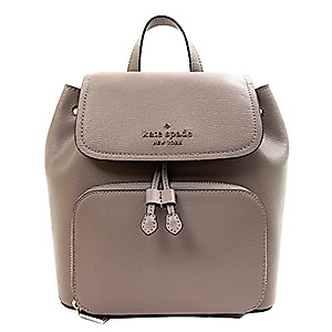 Kate Spade New York Darcy Flap Drawstring Medium Backpack Leather Warm Taupe