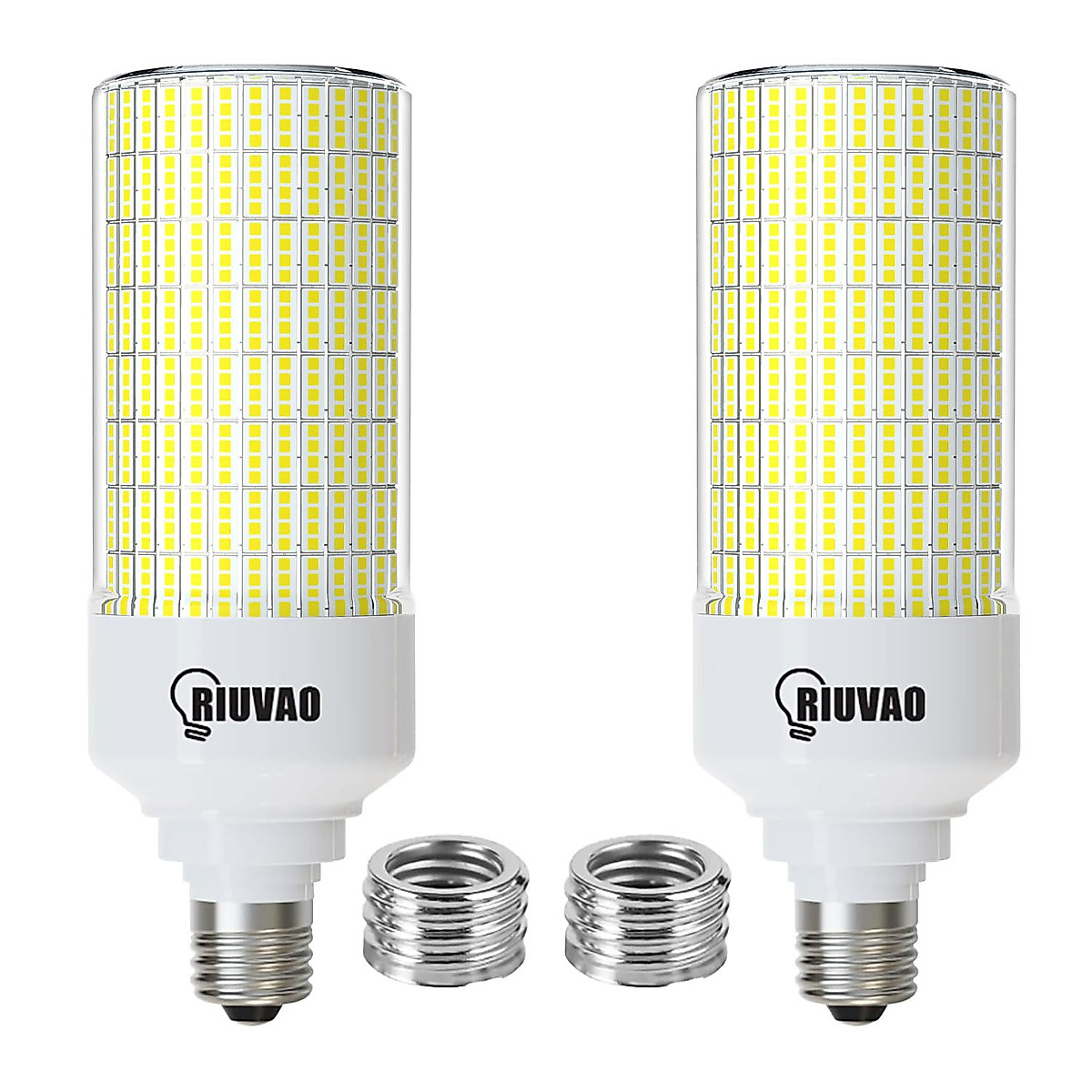 RIUVAO Led Corn Light Bulb 2 Pack,800W Equivalent 5000K Daylight 12000Lm Super Bright E26/E39 Base 80W Led Corn Bulbs,Replace Metal Halide HID CFL Led Bulb for Outdoor Indoor Area