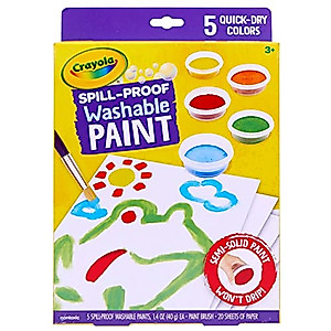 Crayola Spill Proof Paint Set, Washable Paint for Kids, Ages 3, 4, 5, 6