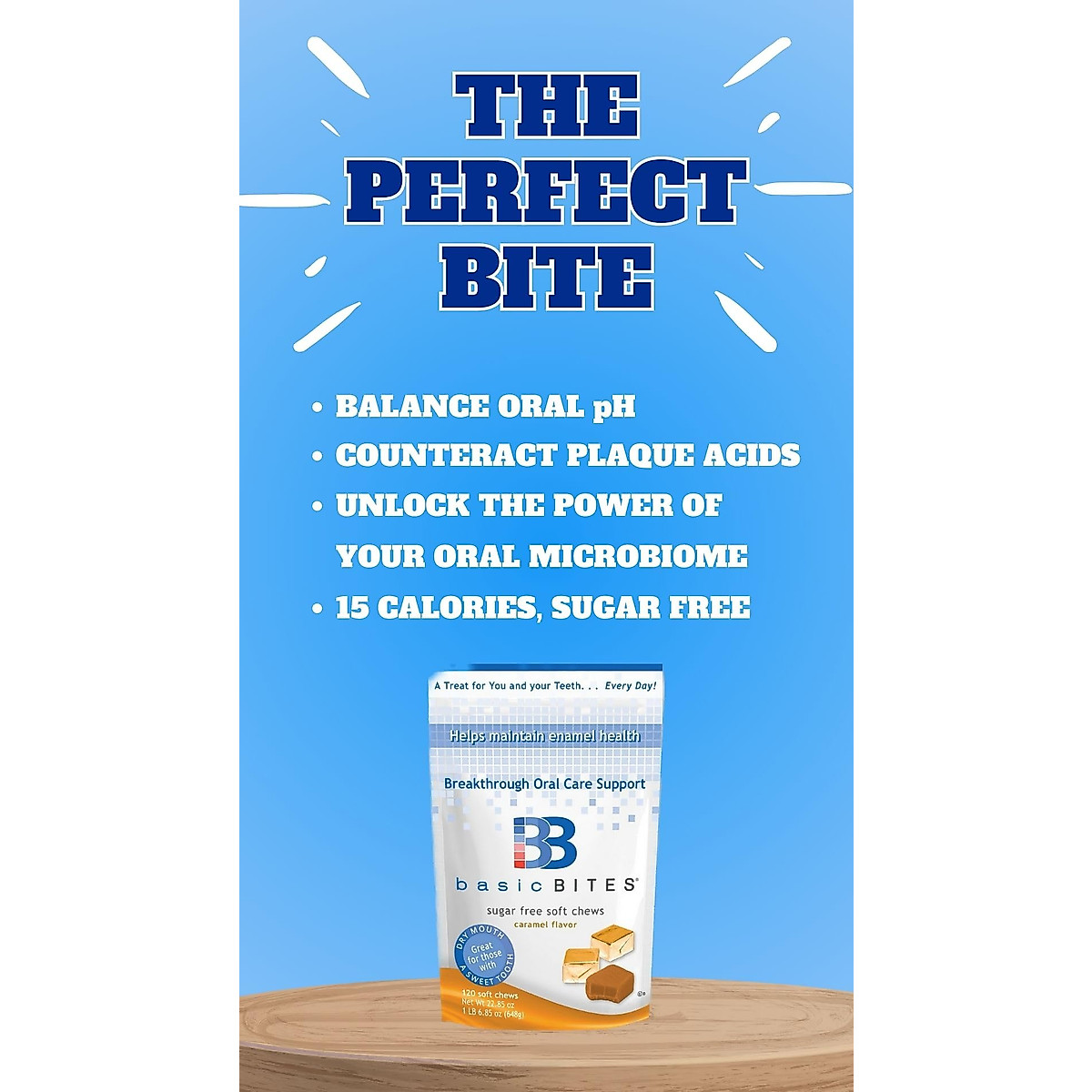 Protect Teeth from Cavity Causing Acids, Dry Mouth. Enamel Remineralizing Technology- Delicious Sugar Free Soft Chews (Caramel120 Count-Two Month Supply)