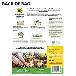 Wakefield Compost + Biochar with Mycorrhizal Fungi – Premium Aged Organic Compost with Mycorrhizal Fungi, Blended with 100% Biochar – 1 cu/ft