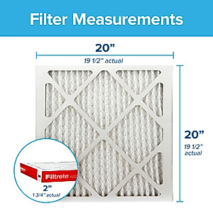 Filtrete 20x25x2 AC Furnace Air Filter, MERV 11, MPR 1000, Micro Allergen Defense, 3-Month Pleated 1-Inch Electrostatic Air Cleaning Filter, 4 Pack (Actual Size 19.8 x 24.81 x 1.81 in)