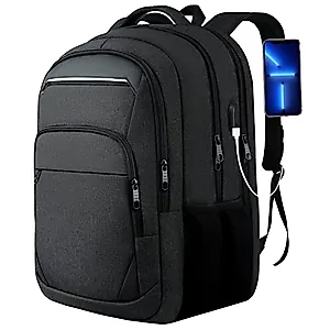 TEDNETGO Backpack, Travel Backpack, Laptop Backpack, 17 Inch waterproof Airline Approved Business Travel Backpack Gifts for Women & men, Durable Anti Theft College School Backpack Fits Laptop, Black