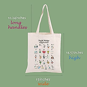 MBMSO Social Worker Canvas Tote Bag Social Worker Thank You Gift Social Work Shopping Bag Social Worker Grad Gift (Social Worker Tote)