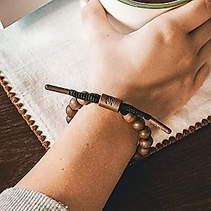 Rastaclat Beaded Bracelet for Men and Women of All Ages - Truth Brown/Black Bracelet | Adjustable Stackable Bracelet Beaded by Hand (Medium/Large)