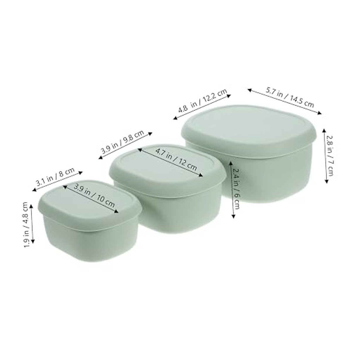 VINTORKY 3 Silicone Food Storage Boxes Airtight Containers with Lids for Portable Meal Box