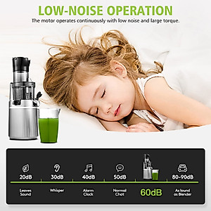 Cold Press Juicer, Aobosi Slow Masticating Juicer w/ 80MM Large Feed Chute