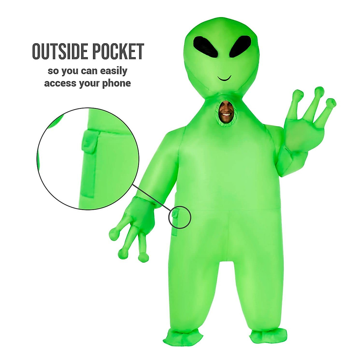 Morph Alien Inflatable Costume - Adult Blow Up Alien Costume