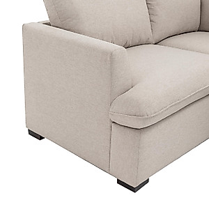 Wovenbyrd Cromwell 5 Piece Modular Sofa, Light Brown Fabric