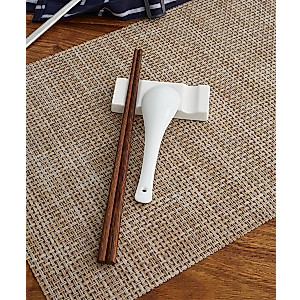 Premium Handmade Ceramic Spoon and Chopstick Rest, Fork Knife Holder Stand Dinner Tableware Table Decoration Set of 4