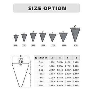 BLUEWING 2lb Box Pyramid Fishing Sinker Weights Lead Weight Saltwalter Fishing Weights for Surf Fishing, 3oz, 10 Pack