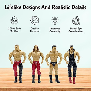 Wrestling Toys, Set of 12 Boxing Action Figures and Wrestlers - Wrestling Action Figures Playset for Kids - Pretend Play 7-Inch Wrestling Warriors