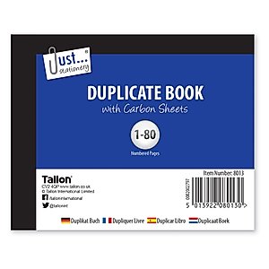Just-Stationery Half Size Duplicate Book (Pack of 80)