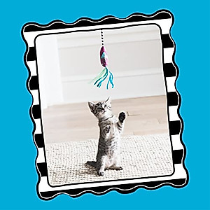 Petmate FAT CAT Interactive Cat Toys - Worm Cat Wand Stuffed with 100% Organic Catnip